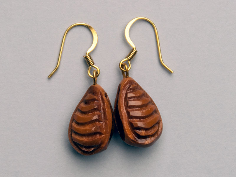 Earrings - Carved Wongai Seed by Joel Sam at UMI Arts online gallery ...